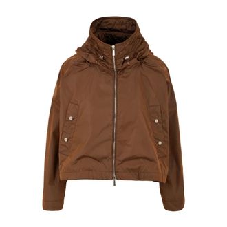 Moorer Kurze winddichte Jacke mit Kapuze und Raglan&auml;rmeln - - Jackets - Damen - Braun - M