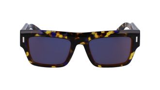 Calvin Klein Unisex Adult Sunglasses CK23504S - Havana Blue with Blue Solid W Gold Flash Ar Green Lens