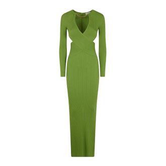 Elisabetta Franchi Rippstrick-Maxikleid mit Cut-Out-Detail - - Dresses - Damen - Gr&uuml;n - M