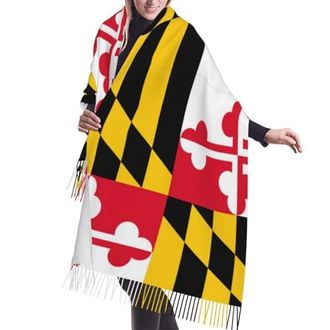 Generic Drapeau Du Maryland Femme &Eacute;charpe Chaud Scarf Avec Gland Ch&acirc;le Wrap Pour Mariage Automne Cadeau Hiver