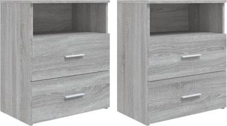vidaXL Tables de chevet 2 pcs Sonoma gris 50x32x60 cm