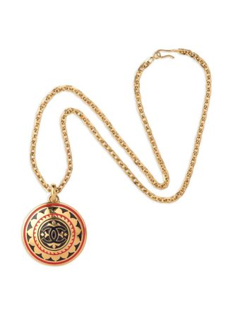Chanel collier à pendentif logo (années 1980) - Or
