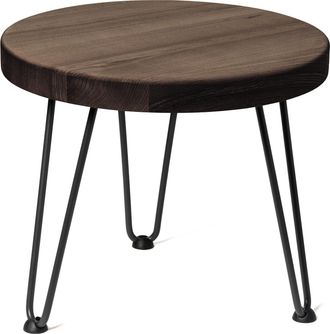 Lamofootwear Manufaktur Couchtisch rund aus Holz 40 cm | Beistelltisch Couch | Nachttisch Holz, Wohnzimmertisch klein, Kaffeetisch | Stärke: 40 mm, Farbe: Ebenholz