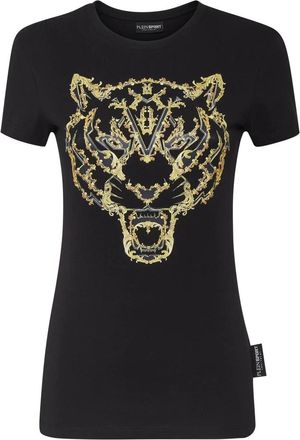 Plein Sport T-Shirt Rundhals Tiger - - Sport - Damen - Schwarzk - XS