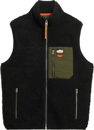 Superdry Homme, Vestes, Noir, Taille: XL Gilet Polaire R&eacute;tro Vintage
