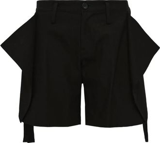 Yohji Yamamoto Drapierte Shorts - Schwarz