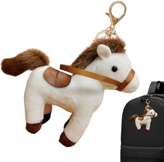 Generico Porte-cl&eacute;s en peluche - Pendentif en forme de cheval r&eacute;aliste pour sac &agrave; main | Porte-cl&eacute;s jouets animaux animaux, sac portefeuille bagage t&eacute;l&eacute;phone v