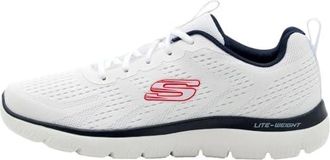 Skechers Homme Summits Torre Baskets, White Mesh/Navy Trim, 41 EU