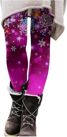 Generic Leggings pour femme Motif de No&euml;l B Mode Casual Slim Pants, rose vif, XXL