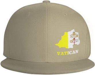 Generic Carte du Drapeau du Vatican Femme Homme Strapback Cap Anti-UV Casquette De Baseball R&eacute;glable Chapeaux Pare-Soleil pour Trucker Sport Adulte
