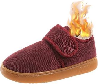 Generic Bottes de Neige Femmes Hiver Doubl&eacute;e De Fourrure Chaud Chaussons Confort Bottines Hommes Ext&eacute;rieur Antid&eacute;rapant Chaussures de Marche Women Wine Red 39