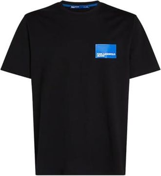 Karl Lagerfeld Homme, T-Shirt &Agrave; Manches Courtes avec Logo Encadr&eacute;, Coupe R&eacute;guli&egrave;re, Noir, M