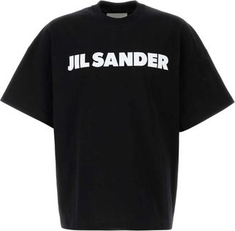 Jil Sander Homme, Tops, Noir, Taille: M Logo T-Shirt