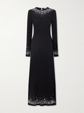 Paco Rabanne Maxikleid Aus Jersey Mit Verzierungen - Schwarz