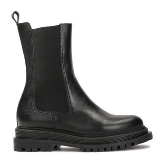 Kazar Lederstiefel mit Rei&szlig;verschluss und elastischem Band - - Shoes - Damen - Schwarzk - 36 EU