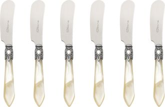 Bugatti OXBAM-N3232 Oxford Buttermesser-Set, 6-teilig, Stahl/ABS-Kunststoff, elfenbeinfarben, 21 x 18 x 3 cm