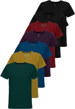 Tazzio Basic E107 Lot de 7 t-shirts à col en V pour homme, Mix Tzj-4, XXL