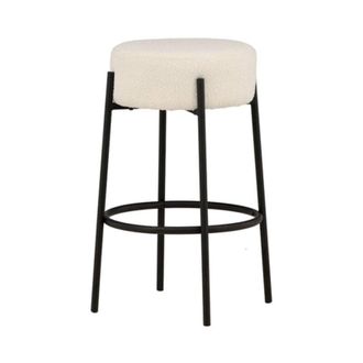 Paris Prix Paris Prix - Tabouret de Bar Bouclette Tucson 70cm Blanc