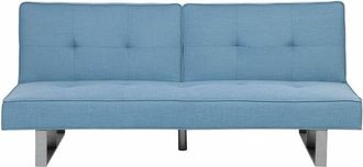 Beliani Beliani - Sofa Blau Polsterbezug 3-Sitzer Schlaffunktion Modern Wohnzimmer