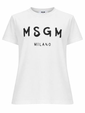 Msgm Logo Print T-Shirt - White