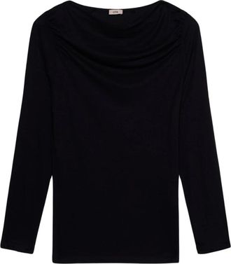 Oltre Femme, Tops, Bleu, Taille: 40 FR T-shirt en viscose avec drap&eacute;