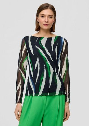 s.Oliver Langarmshirt T-Shirt Mesh-Shirt mit All-over-Print