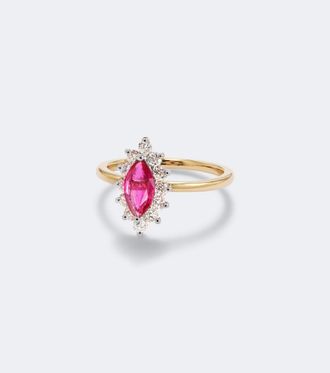 Yvonne L&eacute;on Yvonne L&eacute;on Bague Pompadour en or 18 ct, diamants et rubis