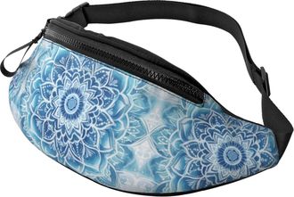 Generic Multifunktionale Handytasche Tasche Blauer Mandala-Druck H&uuml;fttaschen Handytasche Tasche Brustbeutel F&uuml;r Fitness Outdoor Laufen 14X35Cm