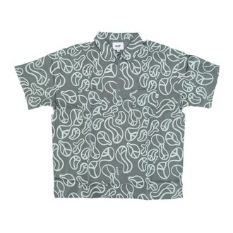 HUF Stylisches Kurzarm-Zip-Workshirt - - Blouses & Shirts - Damen - Gr&uuml;n - S