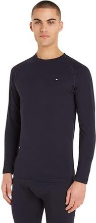 Tommy Hilfiger T-Shirt Manches Longues Homme avec Col Ras-du-Cou, Bleu (Desert Sky), XXL