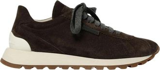 Brunello Cucinelli Suede Low-Top Sneakers - - Shoes - Damen - Schwarzk - 40 EU