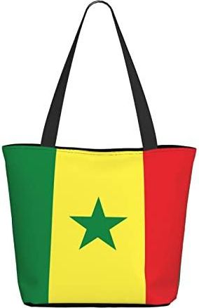 AOOEDM Sac shopping pour femme avec drapeau du S&eacute;n&eacute;gal 33 x 28 x 19 cm. Le cadeau parfait pour la Saint-Valentin. Cest de la Saint-Valentin pour maman, fille