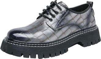 Generic Chaussures daffaires invisibles &agrave; lacets pour homme - Bout carr&eacute; - Chaussures d&eacute;contract&eacute;es antid&eacute;rapantes pour mariages et smoking, gris, 39 1/3 EU