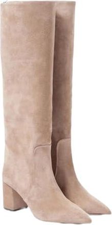 Generic Bottes dhiver décontractées à talon épais à bout pointu pour femme, beige, 37.5 EU