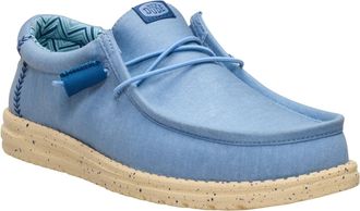 HeyDude Wally Stretch Canvas Textil Herren Ausgebleichte Jeans/Boulder Tan Slipper