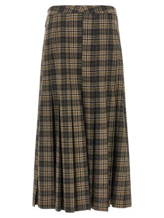 Brunello Cucinelli Womens Brown Virgin Wool Mini Skirt
