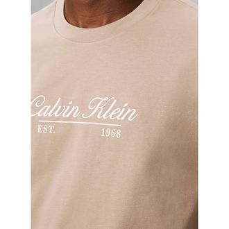 Calvin Klein T-shirt uni &agrave; logo brod&eacute; en coton