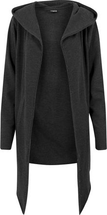Urban Classics Herren Long Hooded Open Edge Cardigan - Langer Kapuzen Cardigan aus Baumwolle im Loose Fit, offener Schnitt mit offenen Kanten f&uuml;r Streetwear & Freize