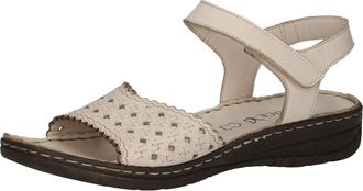 Caprice Damen Sandalen mit Absatz aus Leder Bequem, Beige (Beige Nappa), 41 EU