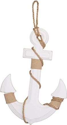 Brandsseller Ancre d&eacute;corative style marin 32,5 x 22 x 2,5 cm en bois avec cordon