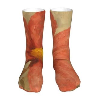 Generic Pétale De Fleur Rouge Vintage Chaussettes De Tennis Évacuant LHumidité Chausettes Unisex Chaussettes Drole Pour Adulte Homme Femme 40Cm