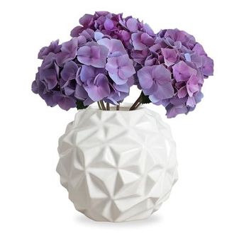 Torre & Tagus Crumple Ball Vase, klein, Wei&szlig;