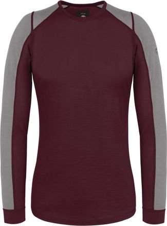 Normani Ultraleichter Damen Merino Pullover Merino Shirt Sommer Outdoor Langarm Shirt Rundhals - 100% RWS Merinowolle Farbe Bordeaux Größe XXL