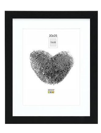 Deknudt Frames Cadre photo avec passe-partout - Noir - S66KF2 P1 20x25cm pour photo 15x20cm - Bois MDF - pour accrocher ou poser
