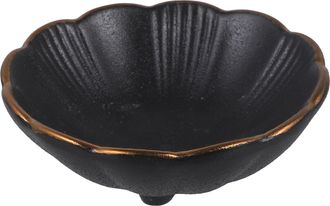 Pretyzoom Kleiner Gew&uuml;rzbeh&auml;lter Aus Keramik 3,5 Schwarz Mit Goldrand So&szlig;enteller F&uuml;r Dippen Und Vorspeisen Geeignet F&uuml;r Zuhause Restaurants Und Reisen