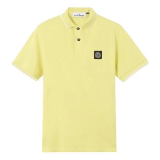 Stone Island Homme, Tops, Jaune, Taille: L Polo en coton avec logo