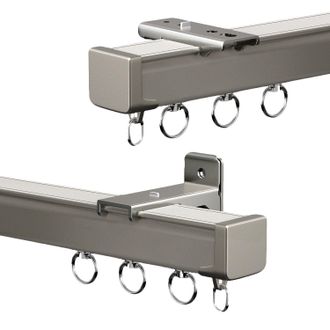 Generic Deckenschiene aus Vorhangschiene Aluminium 1 l&auml;ufig, Stummen Gardinenschiene Decken-oder Wandmontage, 50-800 cm Raumteiler-Vorhangstange for Wohnzimme