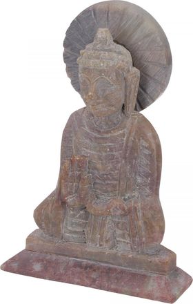 Guru Shop Buddhafigur aus Speckstein, Buddha Skultur - Modell 3, 10x8x4 cm
