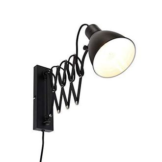 QAZQA merle - Applique murale bras articulé - 1 lumière - L 13 cm - Noir - Rustique - éclairage intérieur - Salon I Chambre I Cuisine I Salle à manger