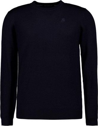 Karl Lagerfeld Herren Pullover blau Merinowolle unifarben